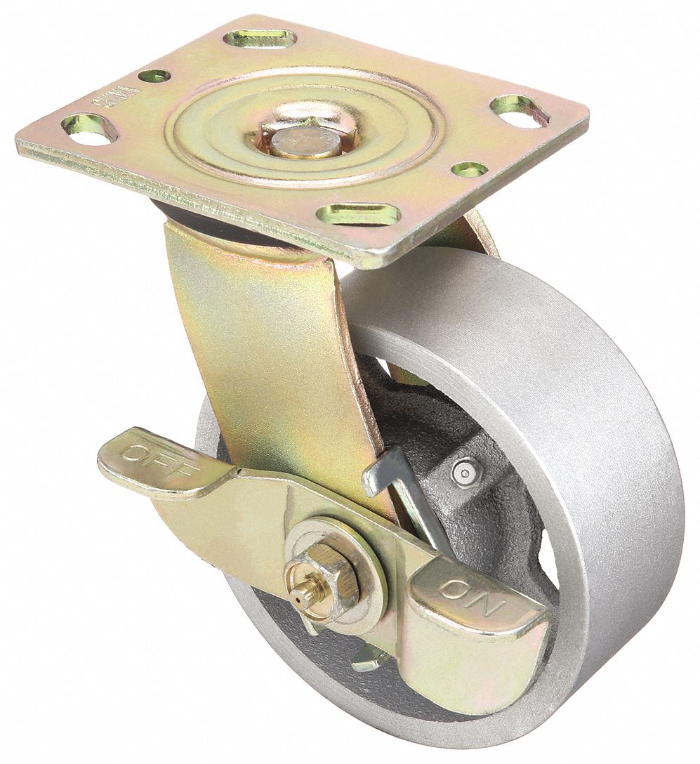 Swivel, Side Brake, Plate Caster - 33H672|930CA05201SBG - Grainger