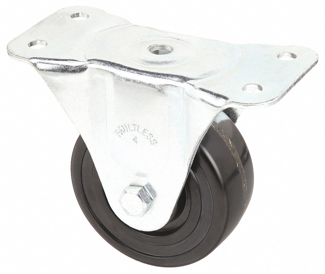 Plate Caster, Rigid, Phenolic, 450 lb, 4 in Wheel Dia. - Grainger