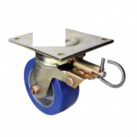Plate Caster, Swivel, Polyurethane, 1050 lb, 5 in Wheel Dia. - Grainger