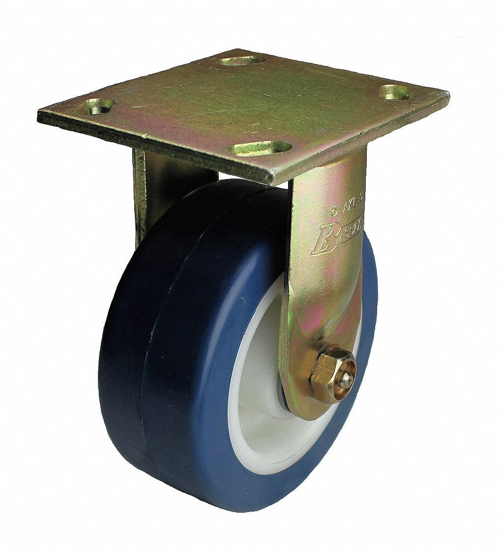 Plate Caster, Rigid, Polyurethane, 750 lb, 5 in Wheel Dia. - Grainger