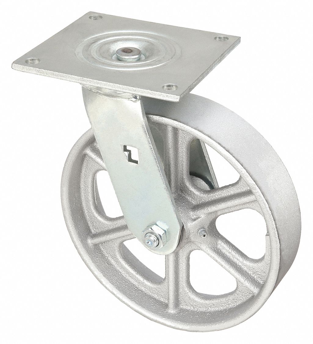 COLSON, 8 in Wheel Dia., 1250 lb, Plate Caster - 33H814|12CA08201S ...