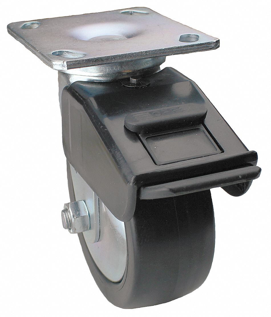 4 in Wheel Dia., 600 lb, Plate Caster - 33H978|08IB04201S002G - Grainger