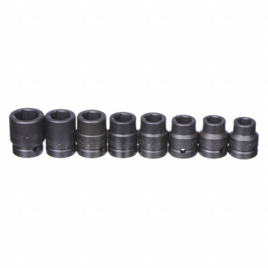 PROTO, 1 in Drive Size, Small Set (0-50 pieces) Set Size, Impact Socket ...