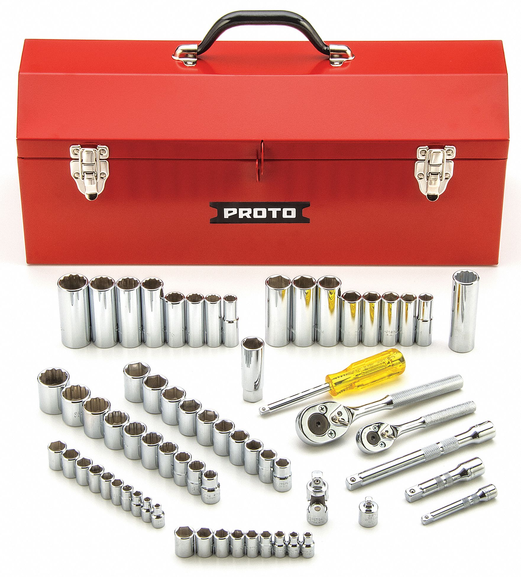 PROTO, 1/4 in, 3/8 in Drive, 65 Piece, Socket Wrench Set - 33HE05 ...