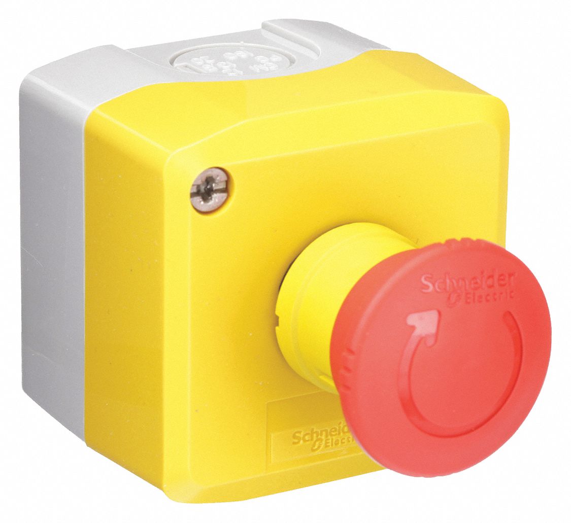 SCHNEIDER ELECTRIC, Mushroom Head Push Button, 0 Pilot Lights, Control Station - 33HP28 ...