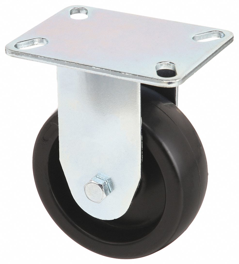 Rigid, No Brake, Plate Caster - 435X84|435X84 - Grainger