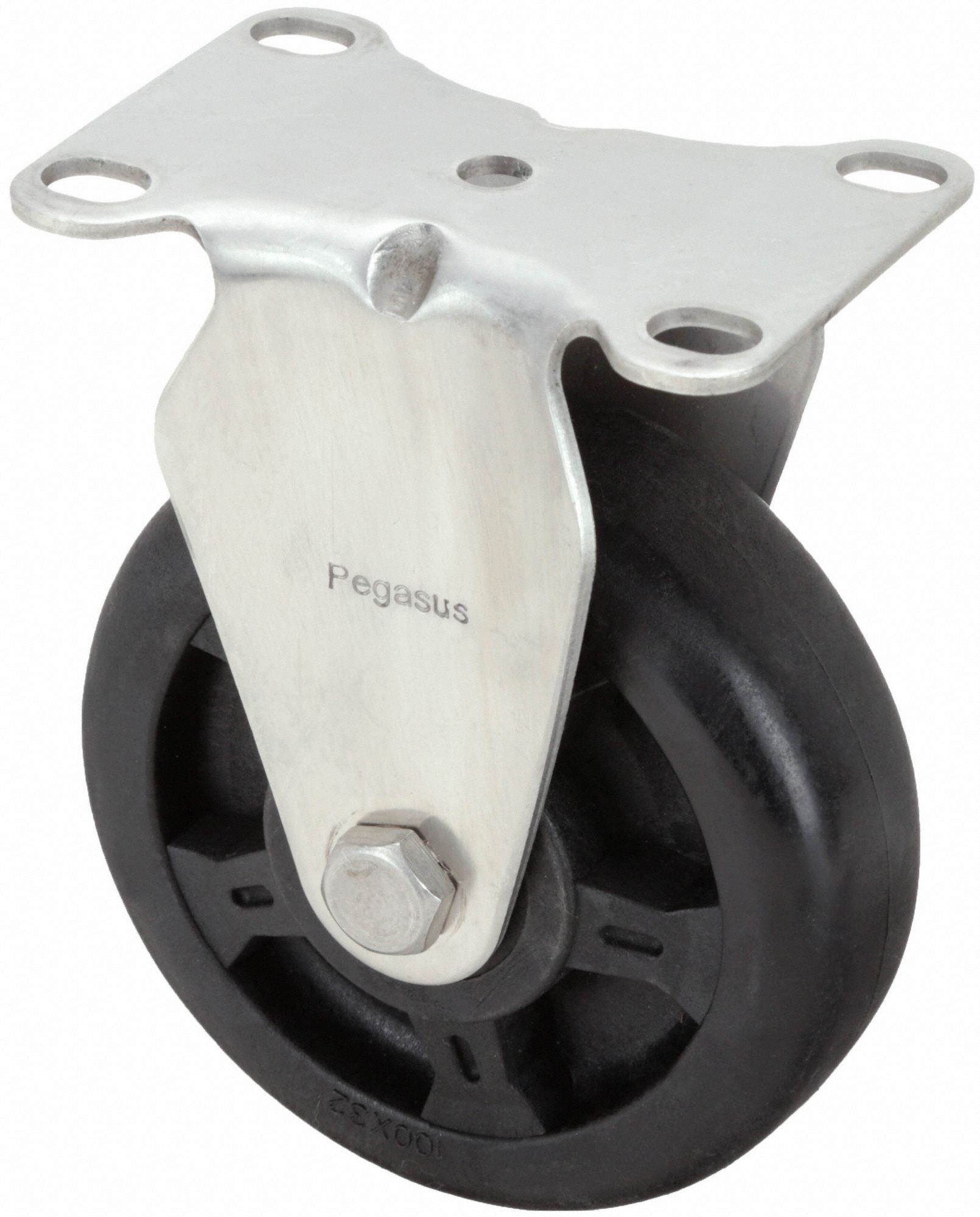 Rigid, No Brake, Plate Caster - 33J046|P12RX-HNG040G-12 - Grainger