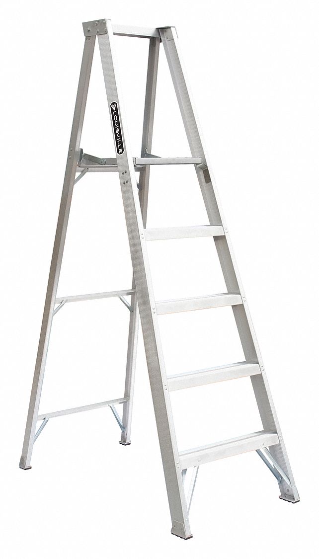 LOUISVILLE Aluminum Platform Stepladder 6 Ft 8 In Ladder Height 4 Ft