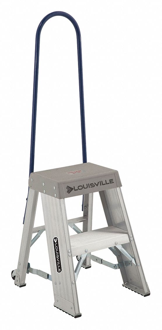 Aluminum Step Stand, 27 in Overall Height, 300 lb Load Capacity, Number ...