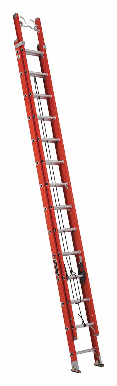 LOUISVILLE LADDER, 28 ft Ladder Size, Fiberglass, Extension Ladder ...
