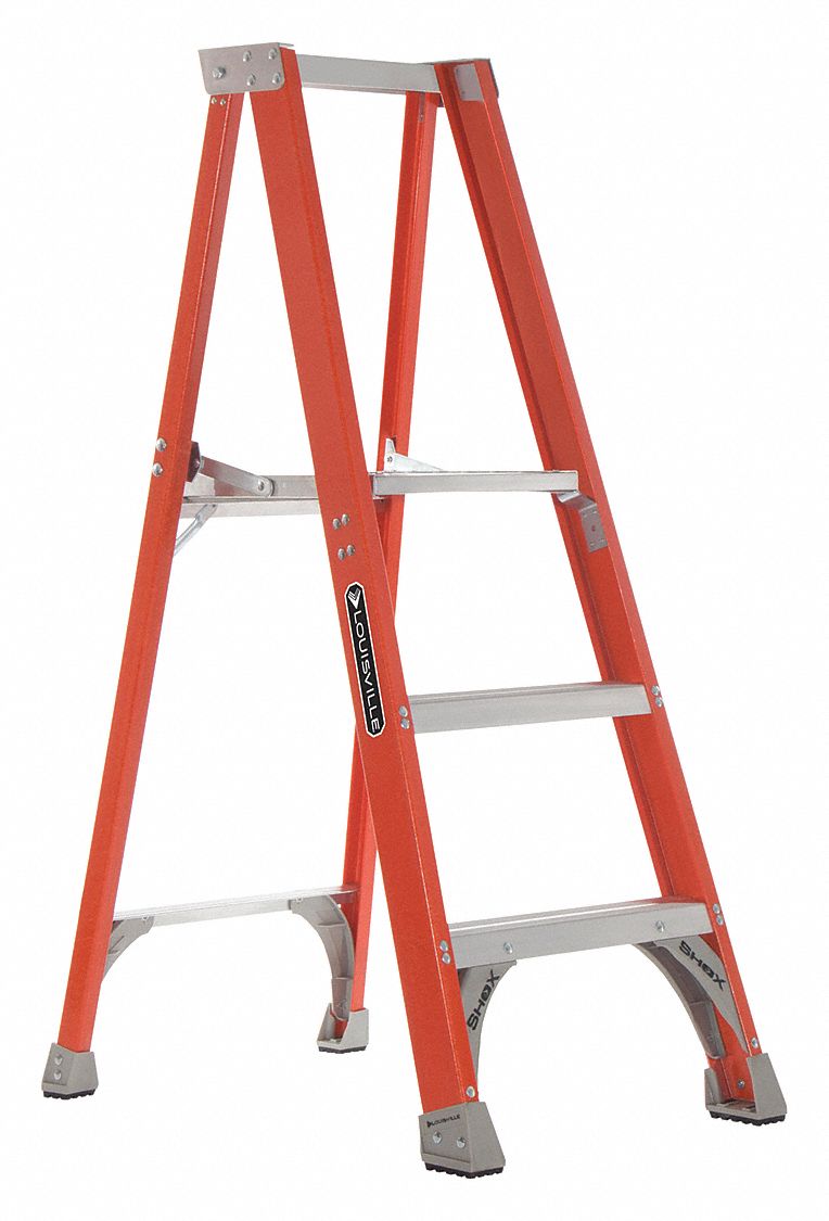 LOUISVILLE LADDER, Fiberglass, 300 lb Load Capacity, Platform ...
