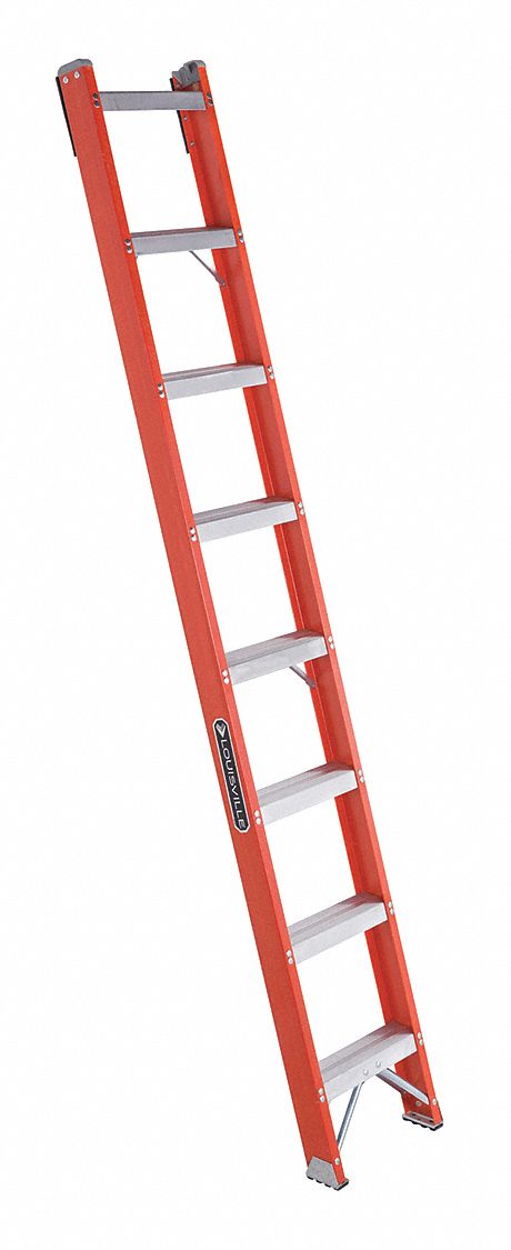 LOUISVILLE LADDER, 8 ft Ladder Size, Fiberglass, Straight Ladder ...