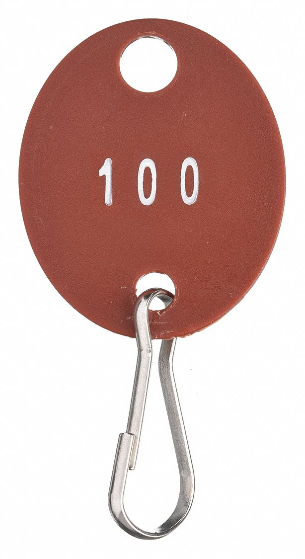 100 Key Tags, Oval, Key Tag - 33J883|33J883 - Grainger
