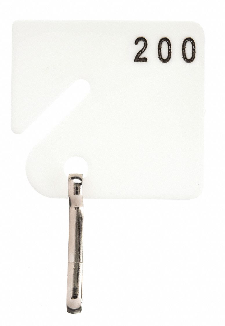 100 Key Tags, Square-Slotted, Key Tag - 33J888|33J888 - Grainger