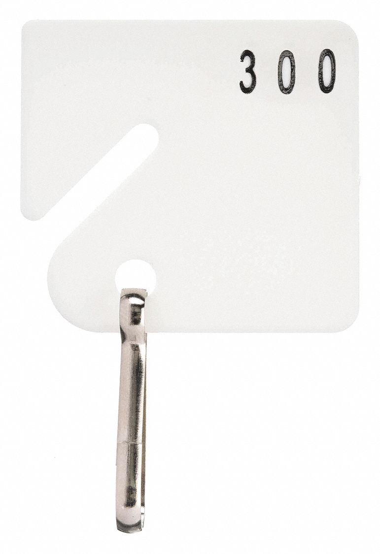 100 Key Tags, Square-Slotted, Key Tag - 33J889|33J889 - Grainger