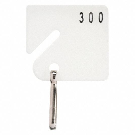 100 Key Tags, Square-Slotted, Key Tag - 33J889|33J889 - Grainger