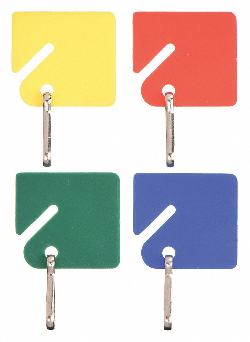 20 Key Tags, Square-Slotted, Key Tag - 33J891|33J891 - Grainger