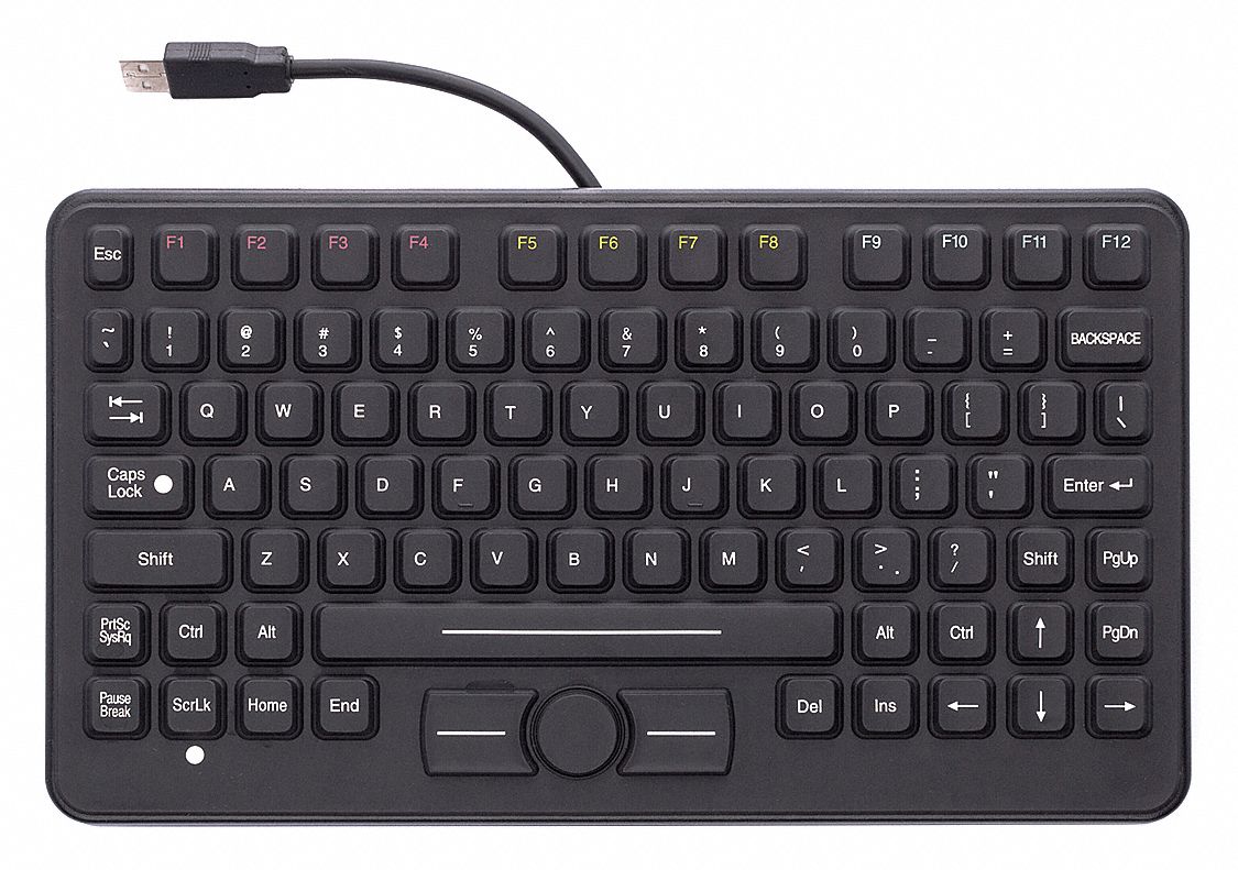 Corded Keyboard, Black, USB - Grainger