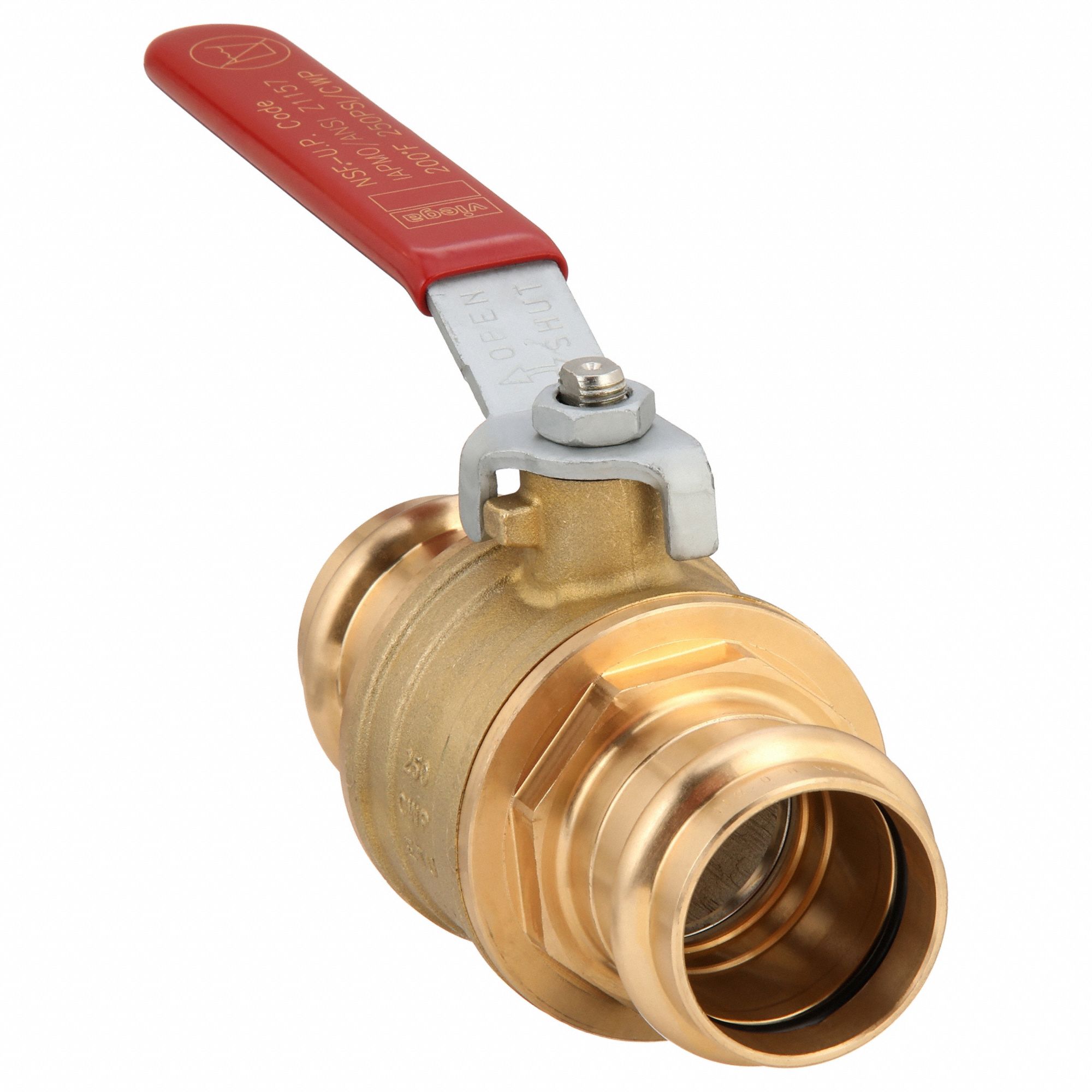 VIEGA PROPRESS, 1 1/2 in, Brass/Bronze, Manual Two-Way Ball Valve ...