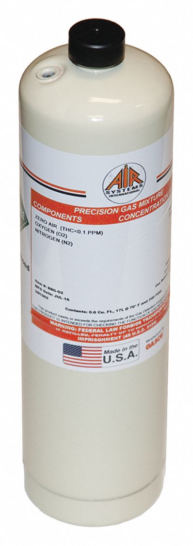 AIR SYSTEMS INTERNATIONAL, Calibration Gas Cylinder, Oxygen - 33L421 ...
