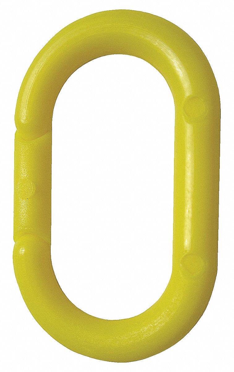 Yellow, 2 in Overall Lg, Chain Link for Plastic Chain Barrier - 33L679 ...