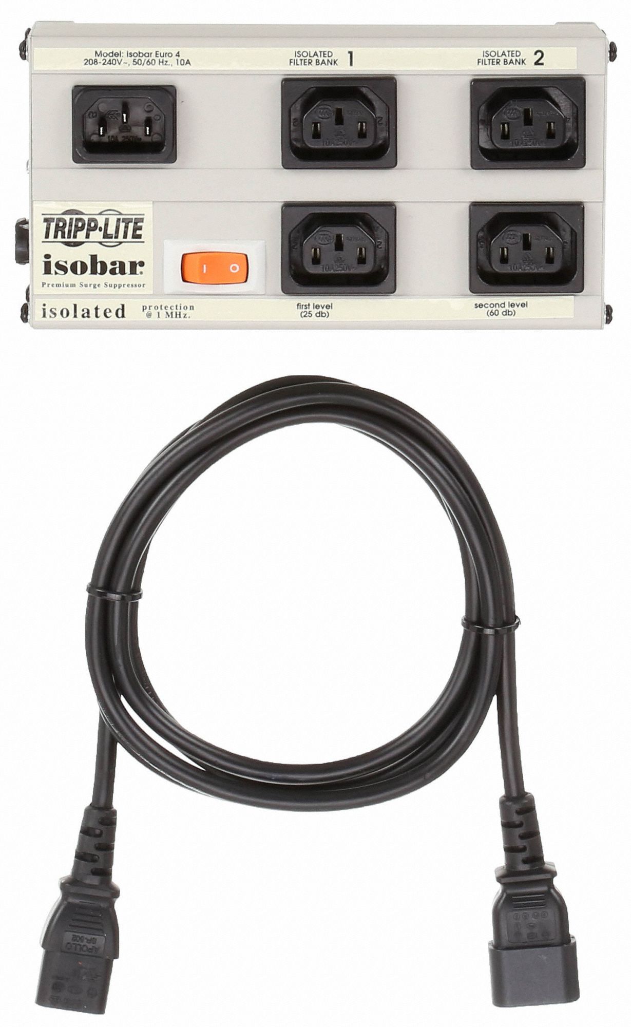TRIPP LITE Isolated Filter Surge Protector Outlet Strip: 4 Outlets, IEC ...
