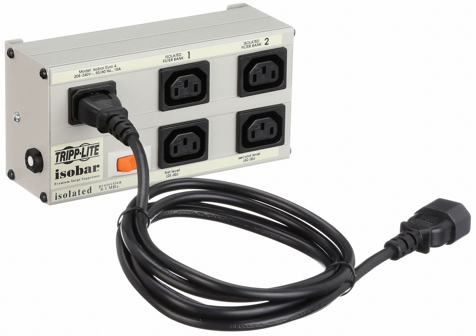 TRIPP LITE Isolated Filter Surge Protector Outlet Strip: 4 Outlets, IEC ...
