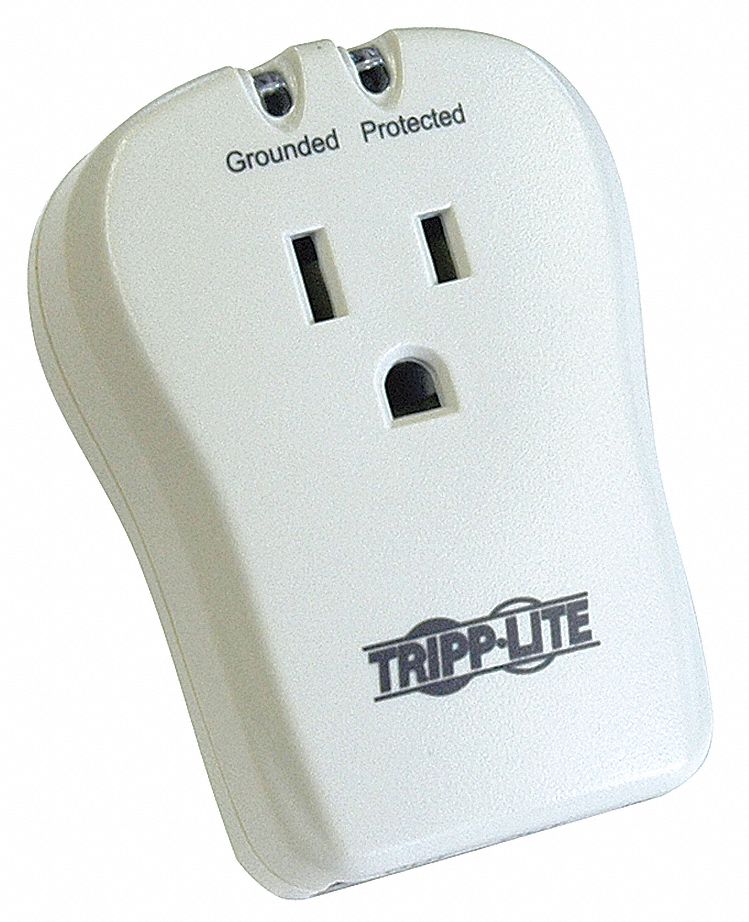 Surge Protector Plug Adapter with Data Port, White, Connector Type: 5 ...