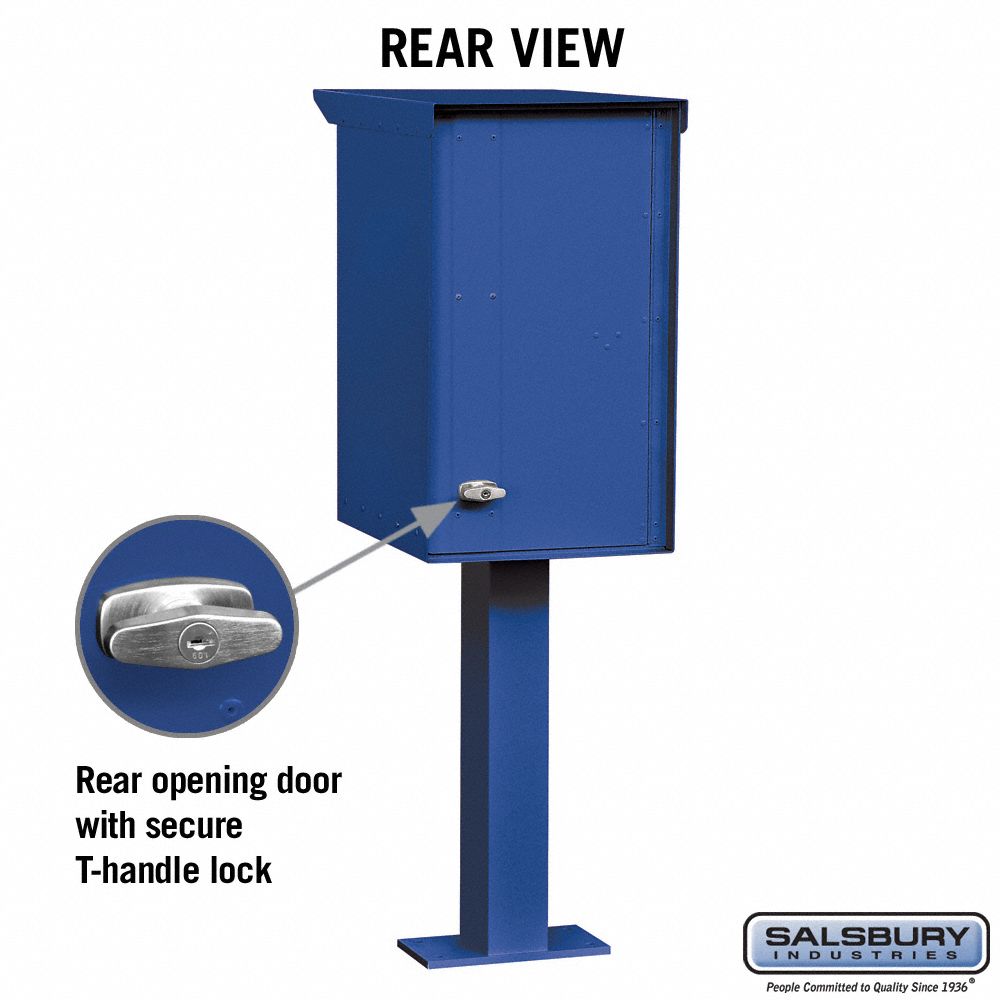 SALSBURY INDUSTRIES Pedestal Drop Box, Regular, Aluminum, Blue - 33LD79 ...