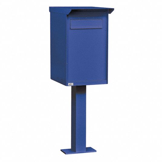 SALSBURY INDUSTRIES Pedestal Drop Box, Regular, Aluminum, Blue - 33LD79 ...