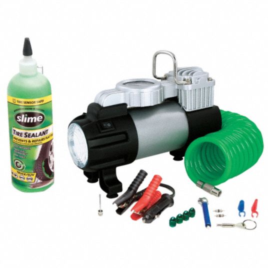 SLIME, 12-Volt Inflator/Tire Repair Kit - 33M159|50063 - Grainger