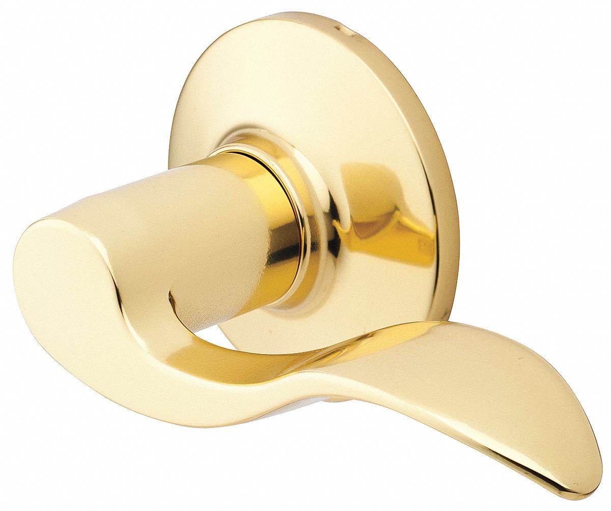 Lever, Mechanical, Light Duty, Not Keyed, Bright Brass, 2 3/8 in or 2 3 ...