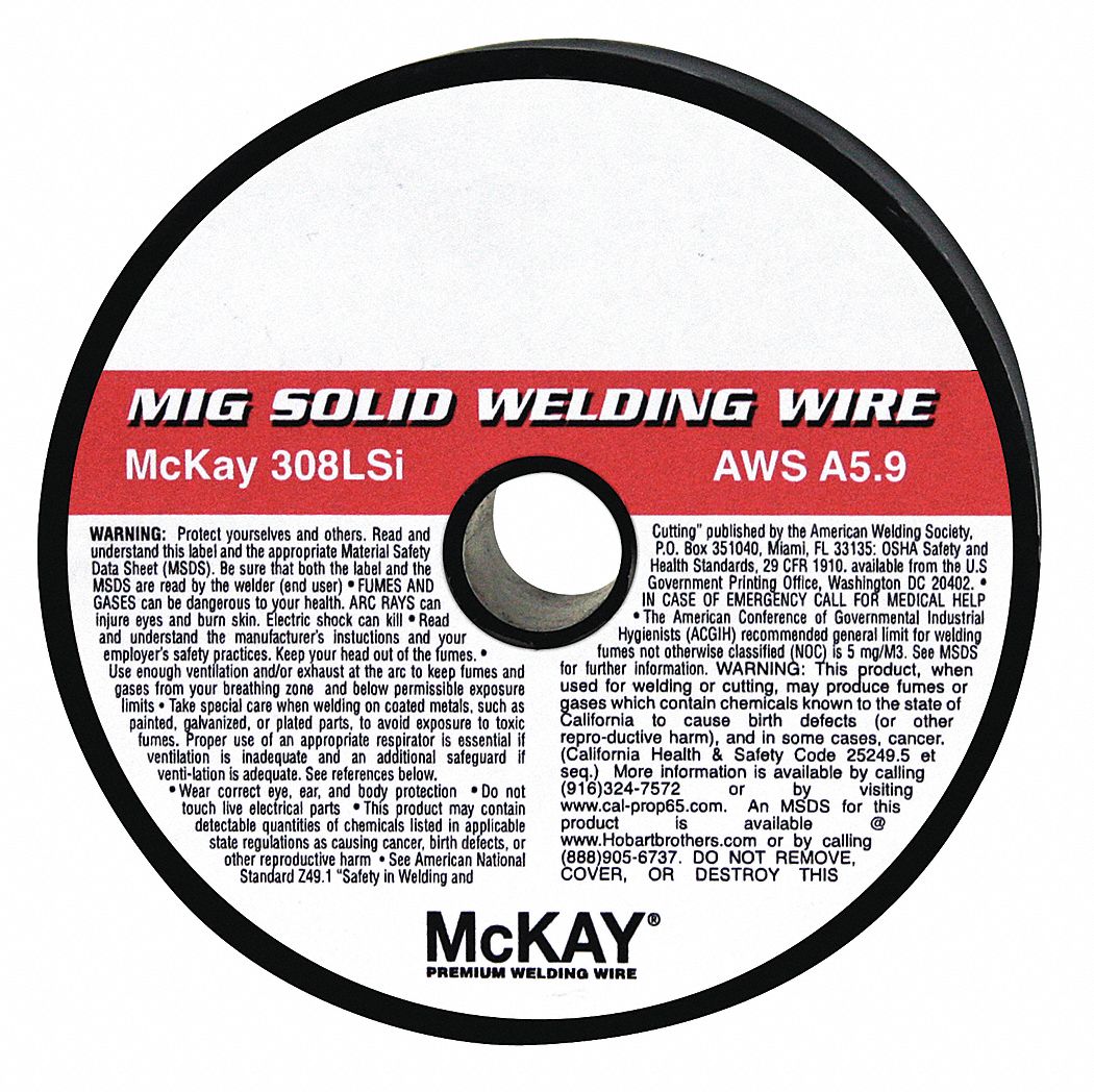 HOBART MIG Welding Wire: Stainless Steel, ER308Si/308LSi, 0.03 in, 2 lb ...