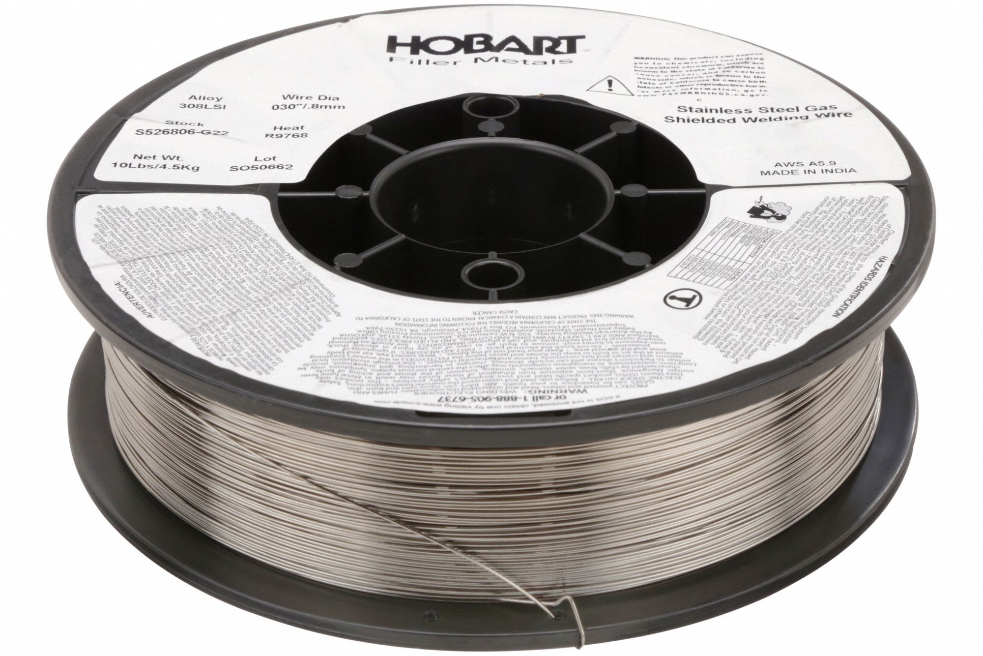 HOBART, Stainless Steel, ER308Si/308LSi, MIG Welding Wire - 33M415 ...