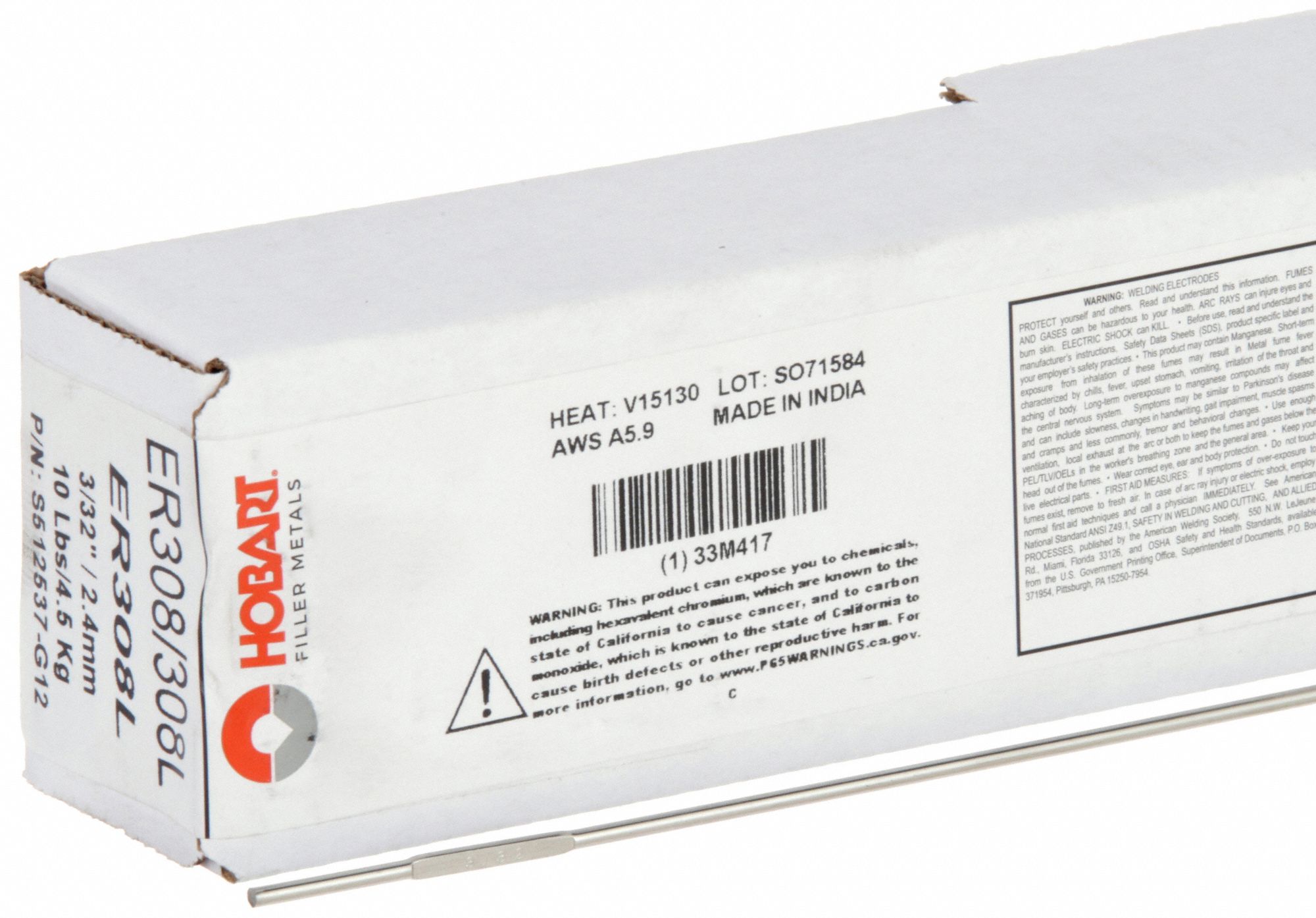 HOBART, Stainless Steel, ER308/308L, TIG Welding Rod - 33M417|33M417 ...