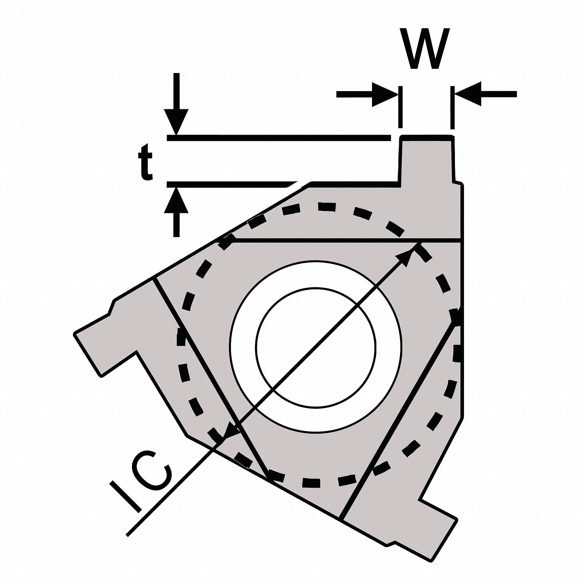 ULTRA-DEX USA, 3 Insert Size, Steel, Parting and Grooving Insert ...