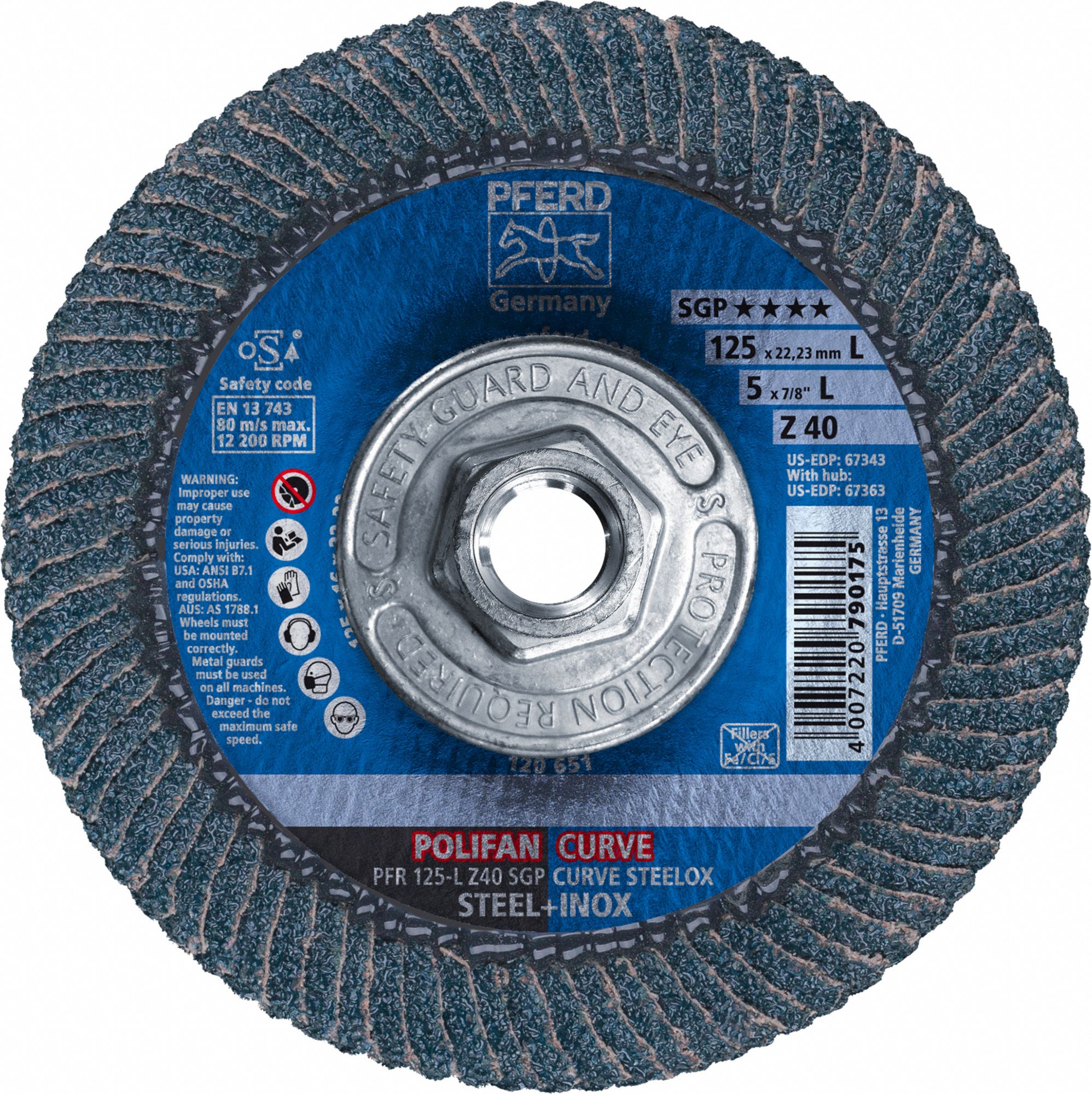 PFERD, Radial, 5" x 5/8"-11, Flap Disc - 33N401|67363 - Grainger