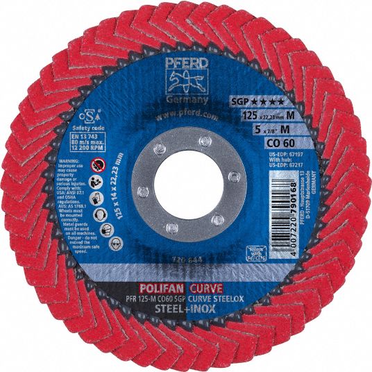 PFERD, Radial, 5" x 7/8", Flap Disc - 33N408|67197 - Grainger