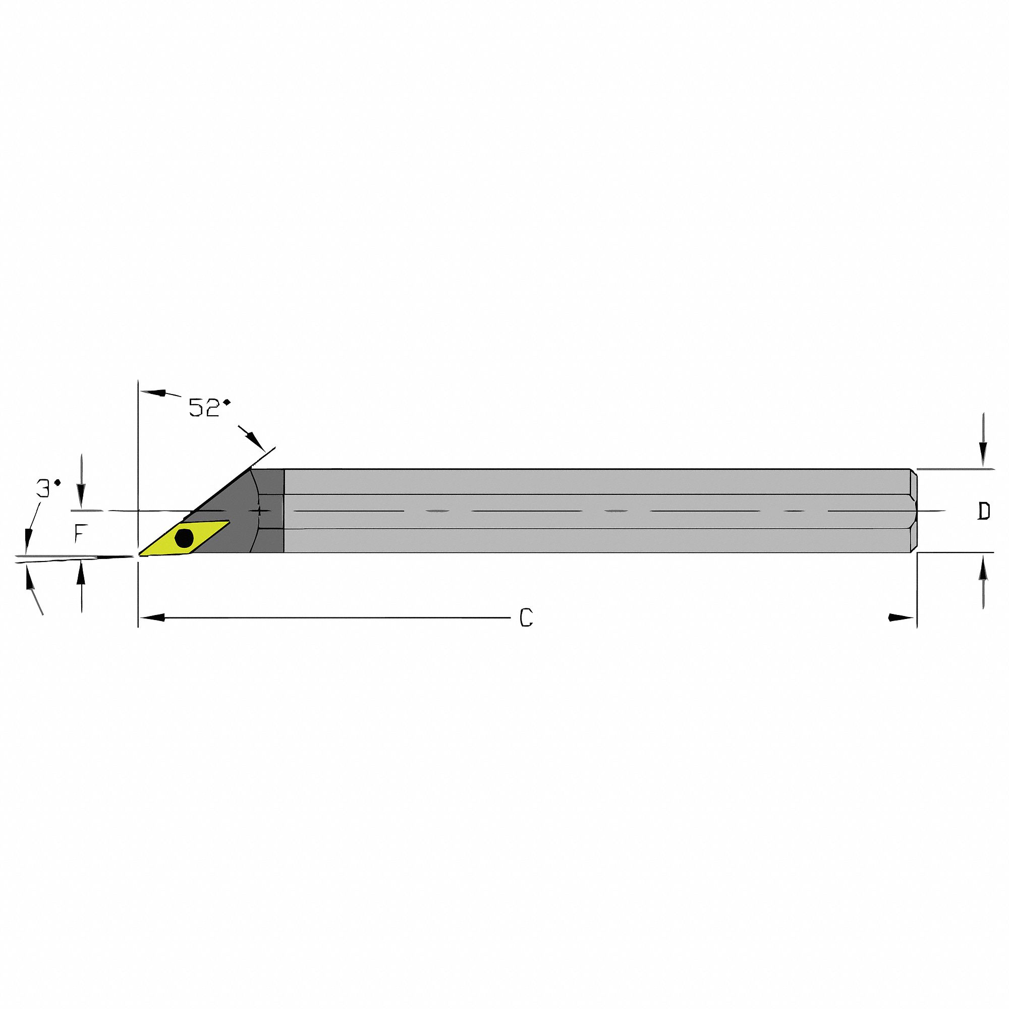 ULTRA DEX USA Indexable Boring Bar Insert Shape 35 Diamond Overall