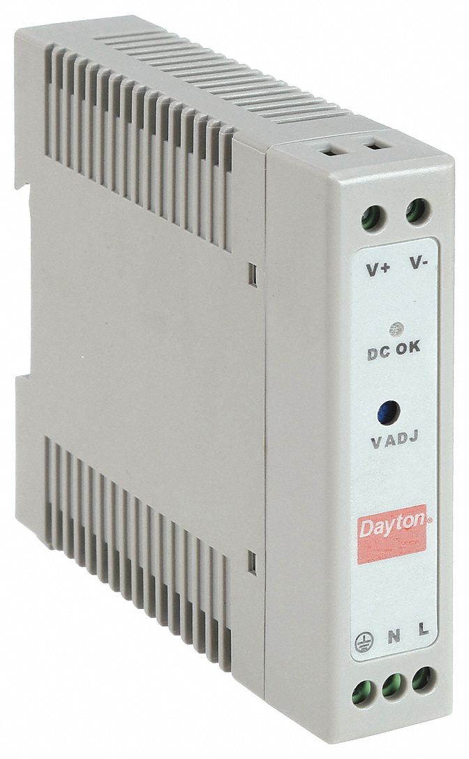 DAYTON Power Supply,DIN Rail,30W,12VDC,Plastic - DC Power Supplies ...
