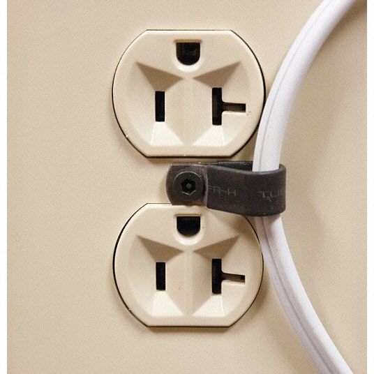 PRESSTO VALET Cord Security Clip: 1 in Lg, 0.25 in Wd, Vinyl Coated ...