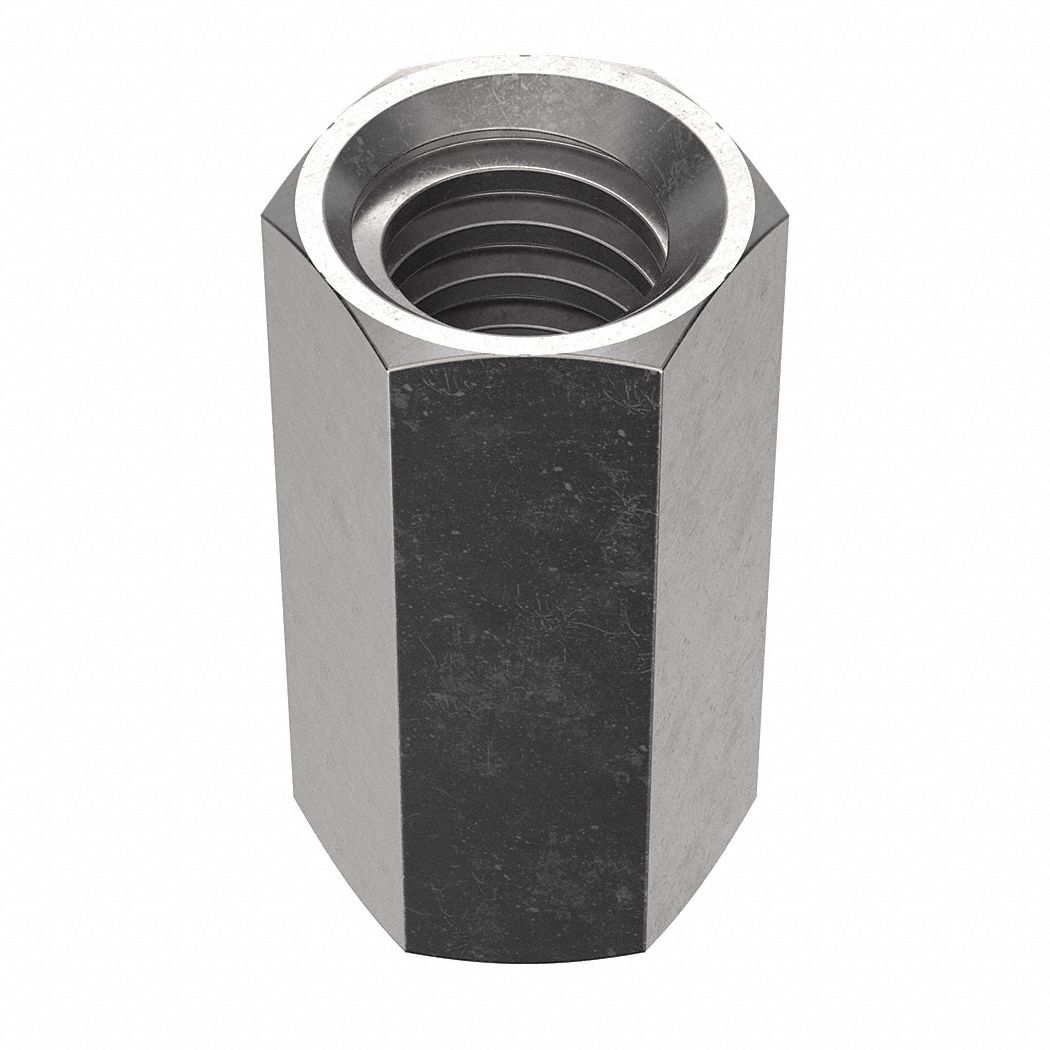 1/2"-10 Thread, 5/8 in Hex Wd, Coupling Nut - 33P073|HXCNSSR1210 - Grainger