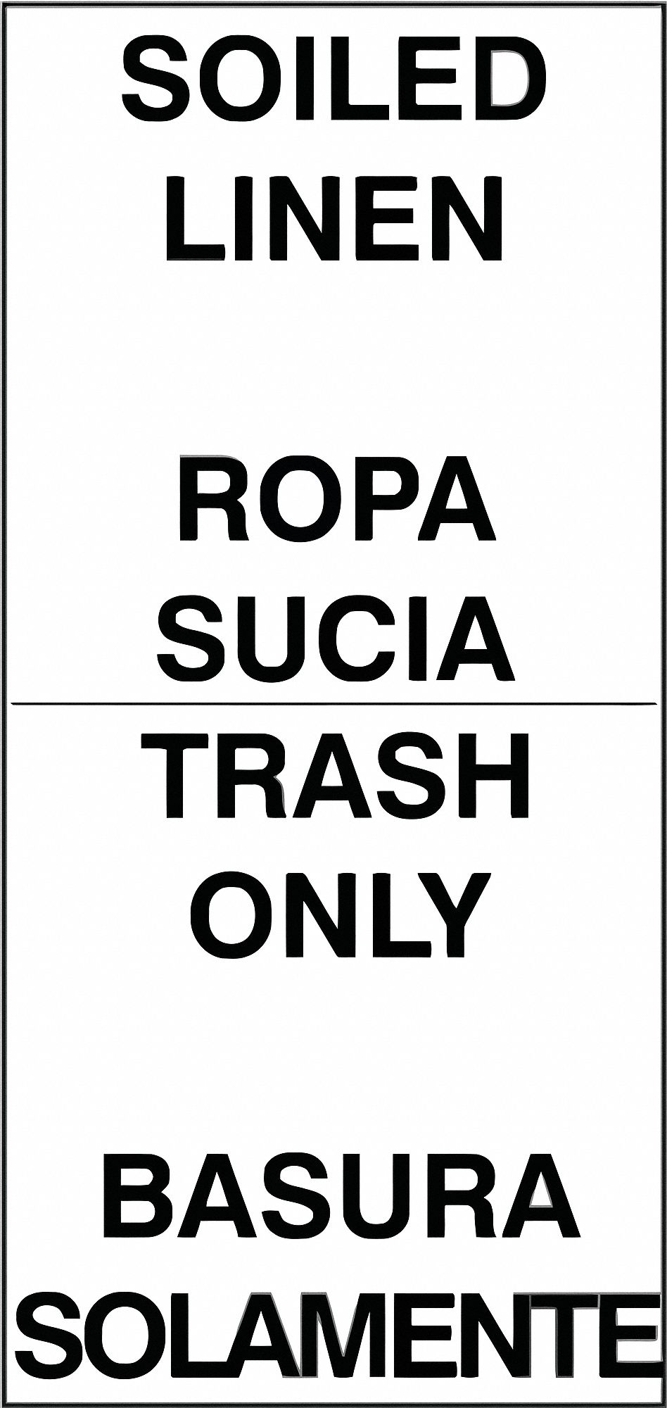 RUBBERMAID COMMERCIAL PRODUCTS Soiled Linen, Trash Only Labels - 33PX87 ...