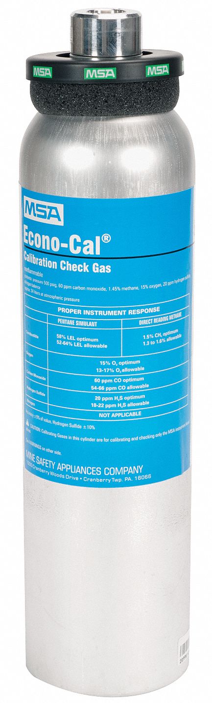 MSA, Nitrogen, +/-10% Accuracy, Calibration Gas - 33RJ58|10153844 ...
