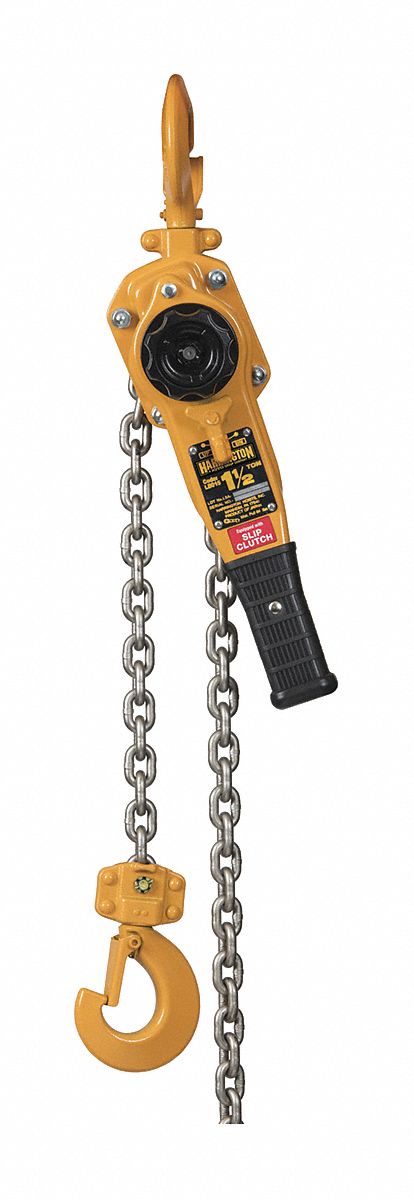 HARRINGTON, Hook Mounted - No Trolley, 3,000 lb Lifting Capacity, Lever ...