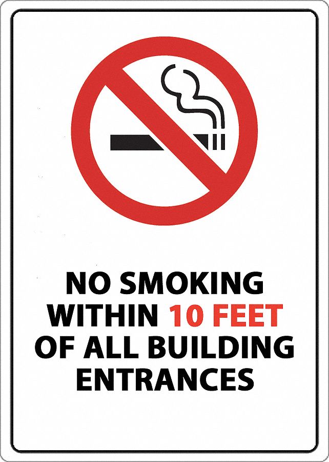 Plastic, Adhesive Sign Mounting, No Smoking Sign - 33RY69|1876S - Grainger