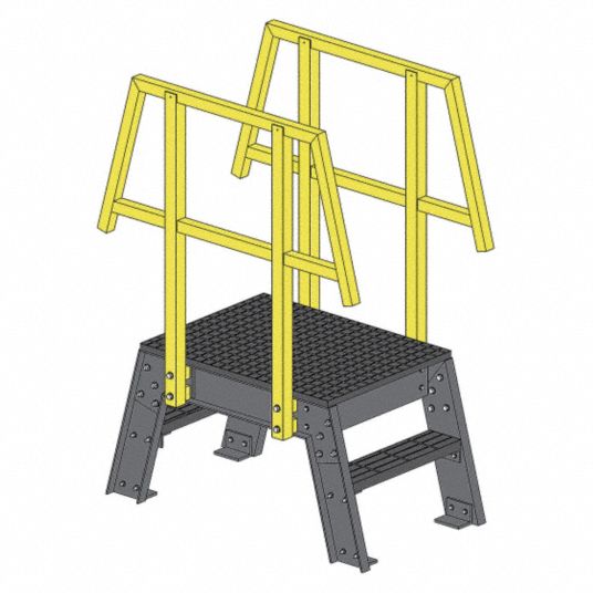 FIBERGRATE 2-Step Fibre-Reinforced Plastic, Grid Step Tread, 36 in ...