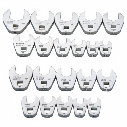 PROTO, Alloy Steel, Chrome, Crowfoot Socket Set - 33TA24|J49000 - Grainger