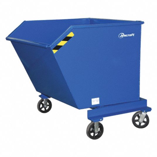Blue Self-Dumping Hopper, 40.5 cu ft, 2000 lb Load Cap., 50 1/2 in H X ...