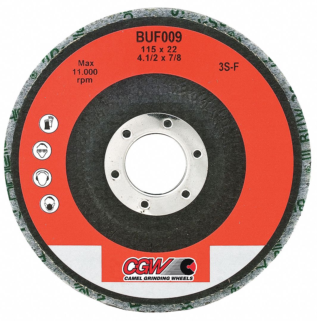 4 1/2 in Blending and Finishing Unitized Wheel, 7/8 in W, 7/8 in ...